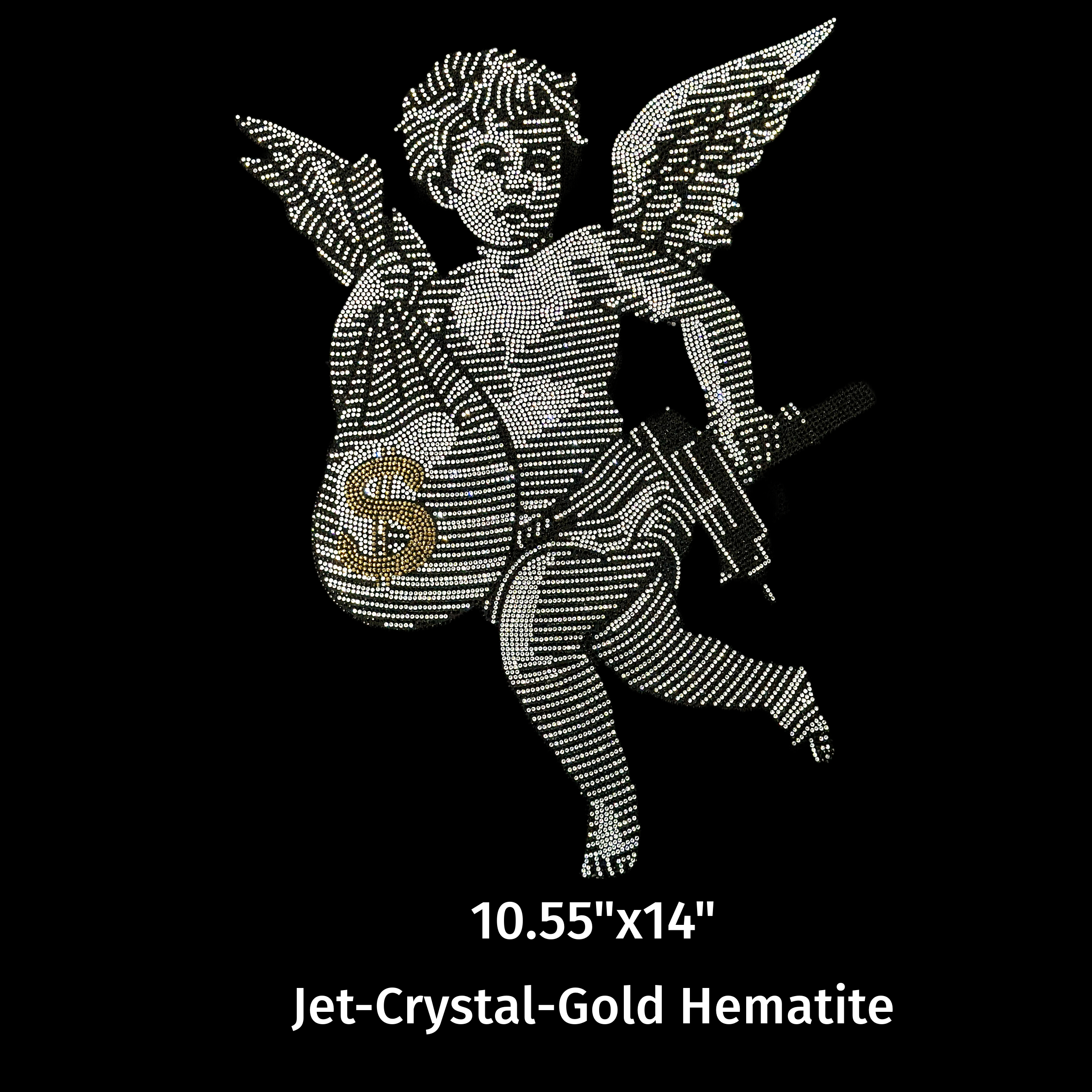Money Bag Angel Rhinestone Iron-On Transfer- Prosperity and Elegance ...